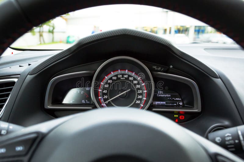 Modern car speedometer stock image. Image of indoors - 44594453