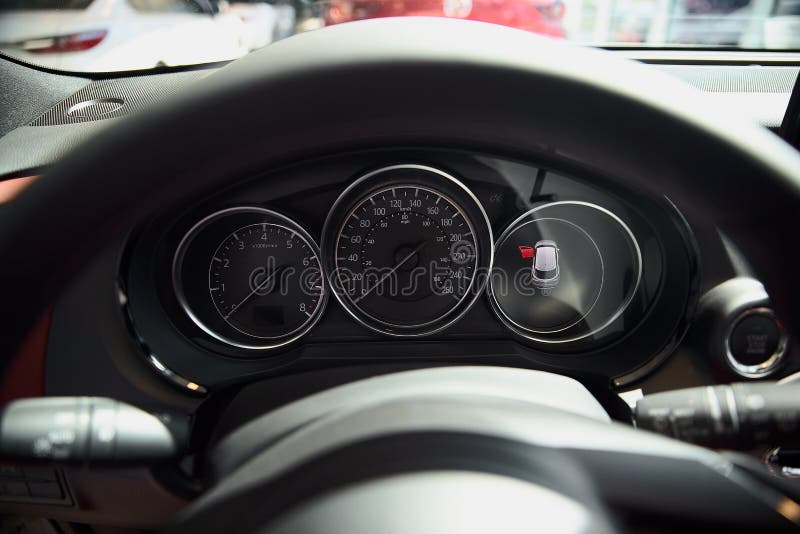 Modern Car Speedometer and Odometer at Daytime Stock Image - Image of ...