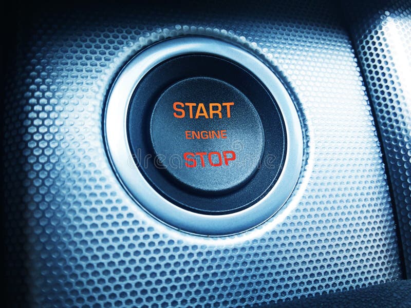Modern Car Start Stop Button Stock Photo - Image of speed, dashboard ...