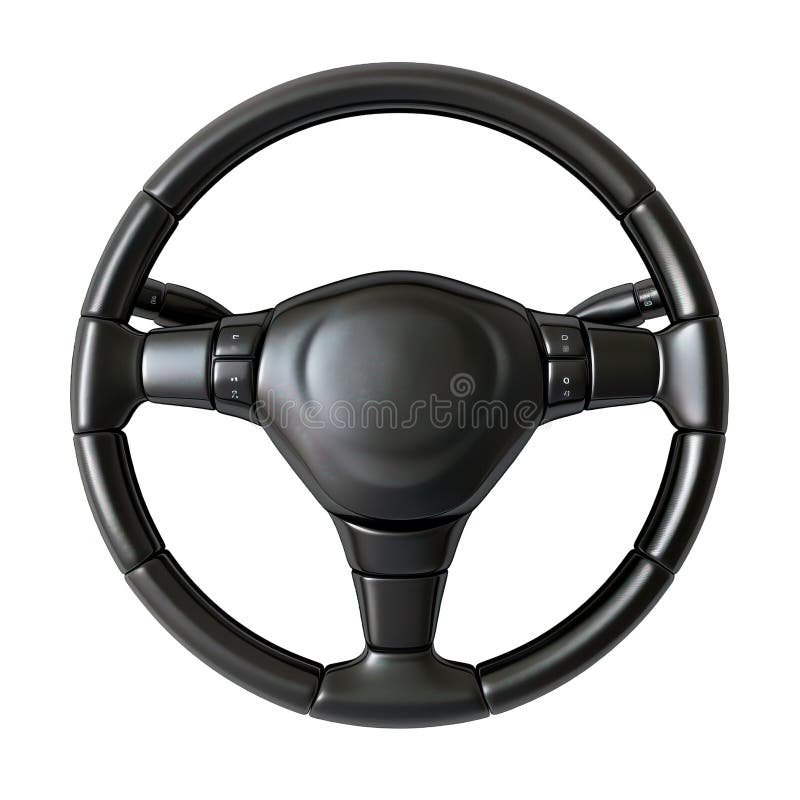 Modern Car Steering Wheel Isolated on White Background. Vehicle ...