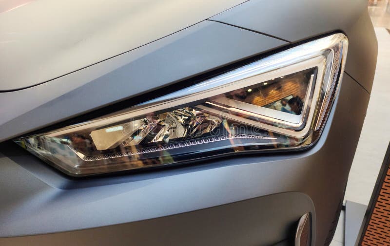 Modern Car Vehicle Light with Light Reflection and Silver Colour ...