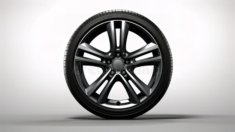 Modern Car Wheel Isolated on White Background Stock Illustration ...