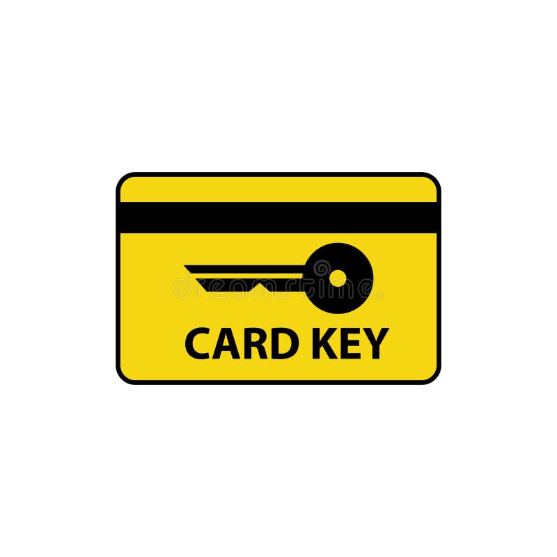 Modern Card Key Icon. Digital Key Stock Illustration - Illustration of ...
