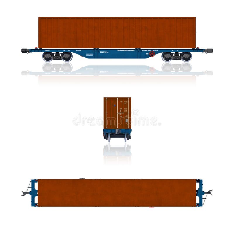 Modern Cargo Container Carriage Projections Stock Illustration ...