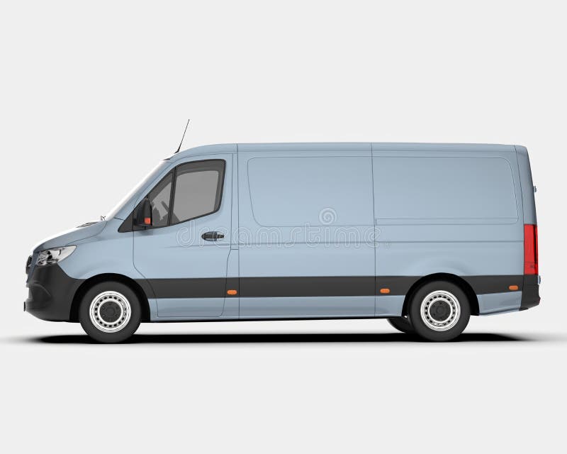 Modern Cargo Van Isolated on Background. 3d Rendering - Illustration ...
