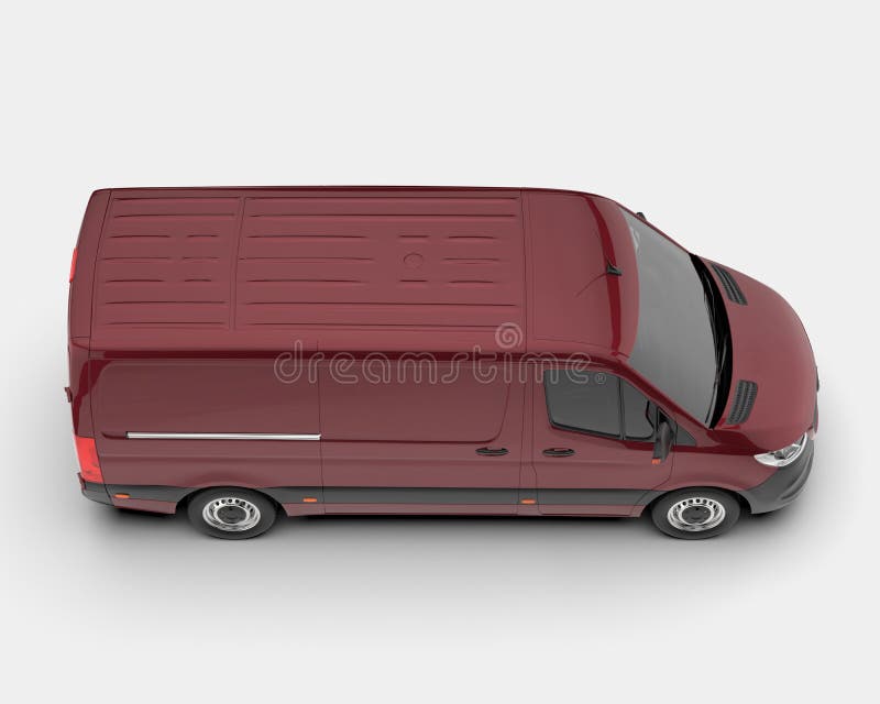 Modern Cargo Van Isolated on Background. 3d Rendering - Illustration ...