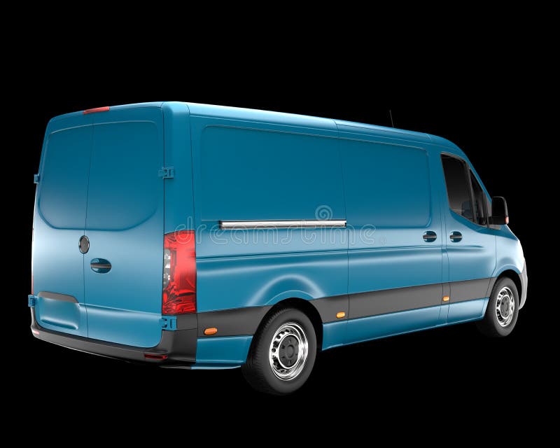 Modern Cargo Van Isolated on Background. 3d Rendering - Illustration ...