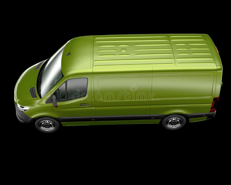Modern Cargo Van Isolated on Background. 3d Rendering - Illustration ...