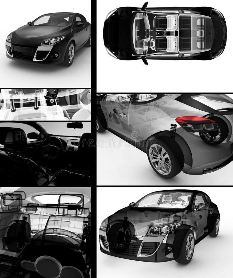 Modern cars collage stock illustration. Illustration of auto - 27319443