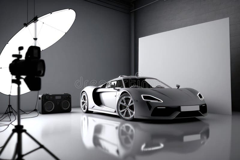 Modern Cars are in the Studio Room. AI Generation Stock Illustration ...