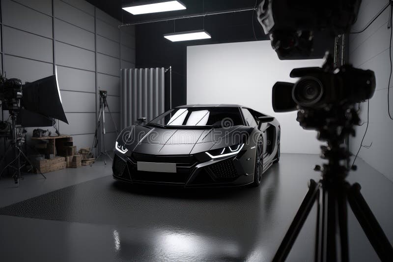 Modern Cars are in the Studio Room. AI Generation Stock Illustration ...