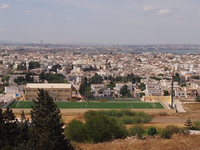 Modern Carthage Viewed from the Site of Ancient Carthage, Tunisia Stock ...