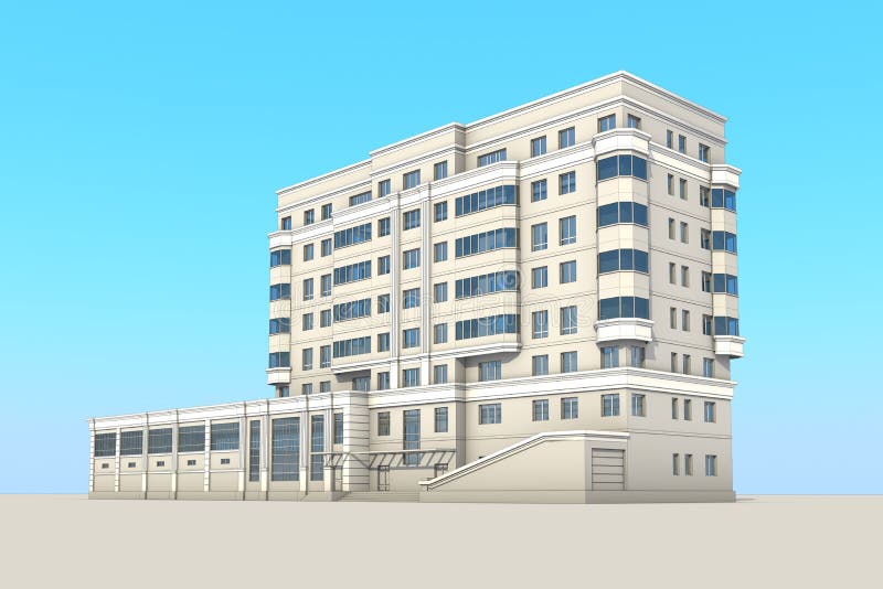 Modern Cartoon Buildings. Set #6 Stock Illustration - Illustration of ...