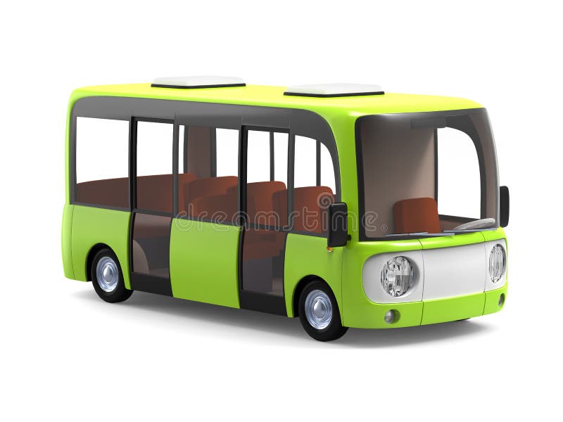 Modern cartoon bus stock illustration. Illustration of isolated - 100053153