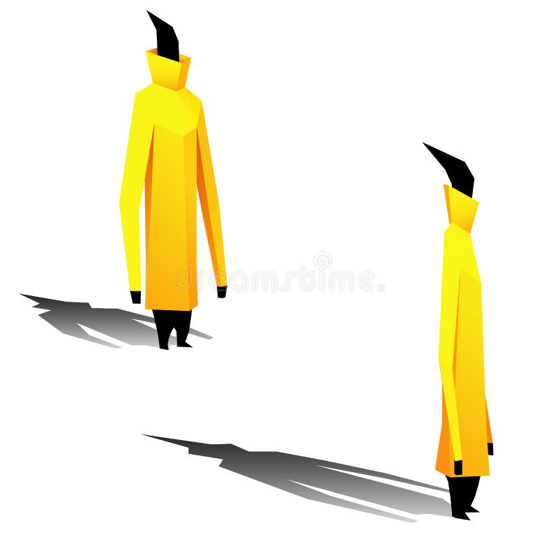 Modern Cartoon Character with Shadow on White Stock Vector ...