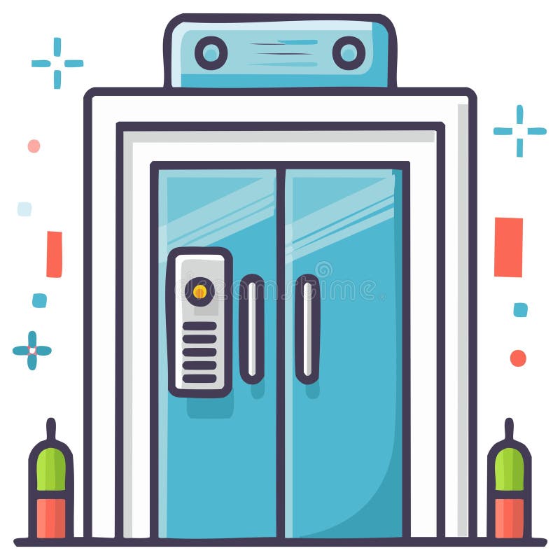 Modern Cartoon Elevator Door Illustration Stock Illustrations – 355 ...