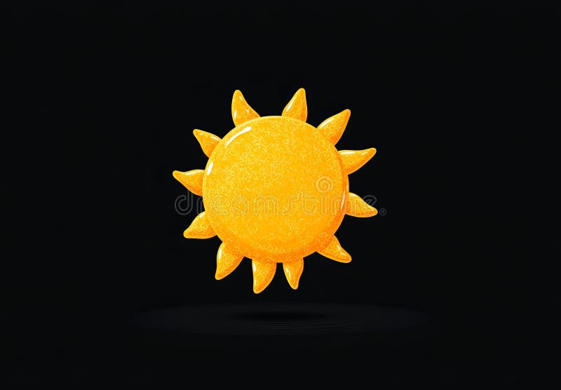 A Modern Cartoon Illustration of a Sun Disk with Rays, Featuring a ...