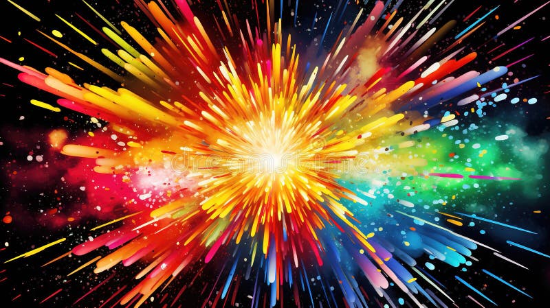 Modern Cartoon Inspired Color Explosion, Wallpaper Design, Ai Generated ...