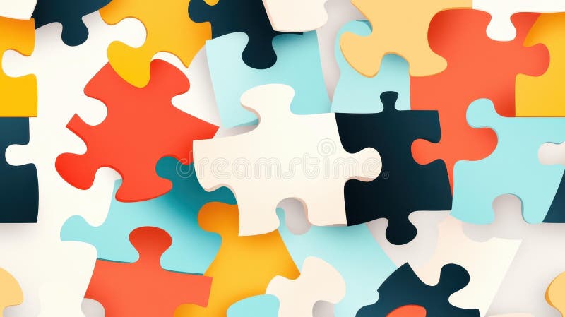 Modern Cartoonstyle Abstract Puzzle Template, Perfect for Design ...