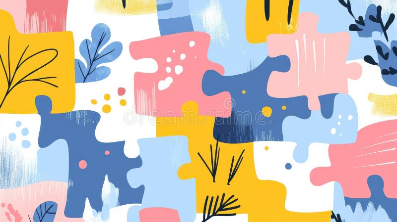 Modern Cartoonstyle Abstract Puzzle Template, Perfect for Design ...