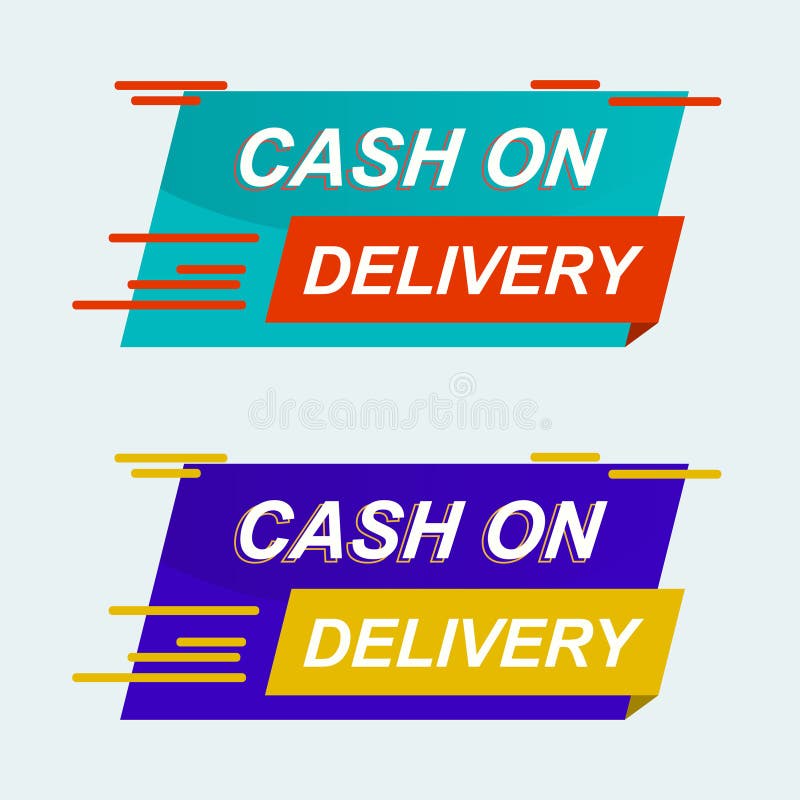 Modern Cash on Delivery Badge Collection Creative Banner Vector Stock ...