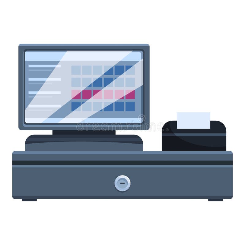 Modern Cash Register Displaying Sales Data and Processing Transactions ...