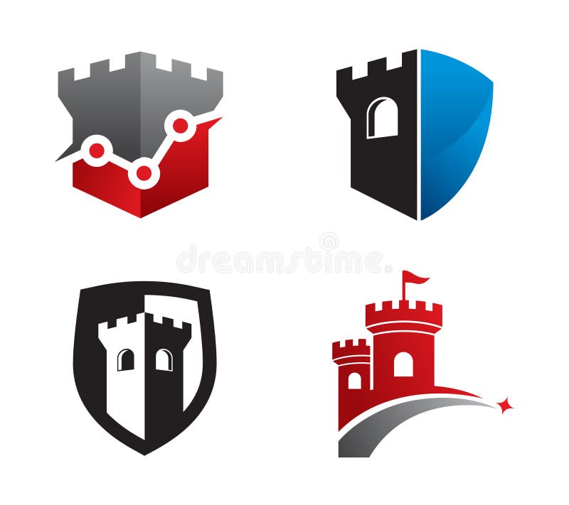Modern Castle Logo or Icon Design Template Stock Vector - Illustration ...