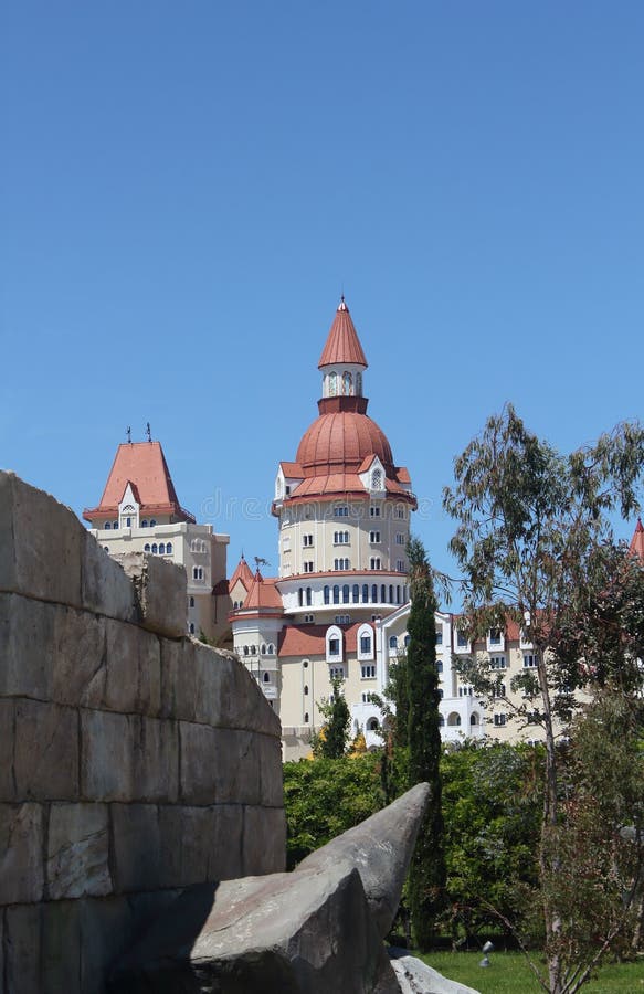 Modern Castle-type Building Over the Blue Sky Stock Photo - Image of ...