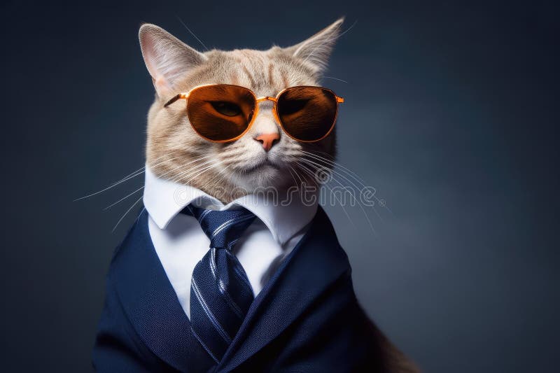 A Modern Cat Wearing a Business Suit and Sunglasses Created with ...