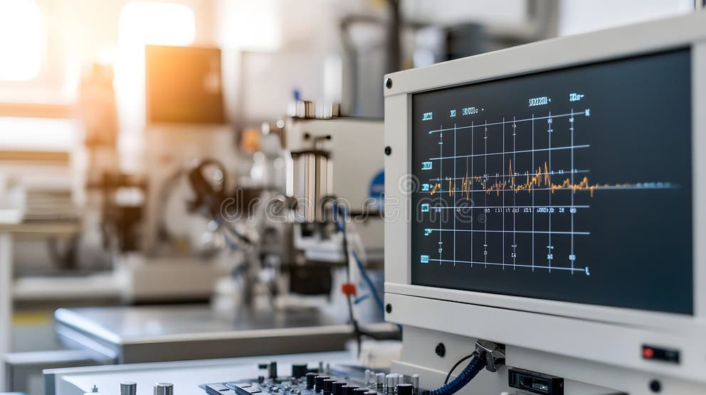 Modern Cathode Ray Oscilloscope Displays Electronic Waveform in Bright ...