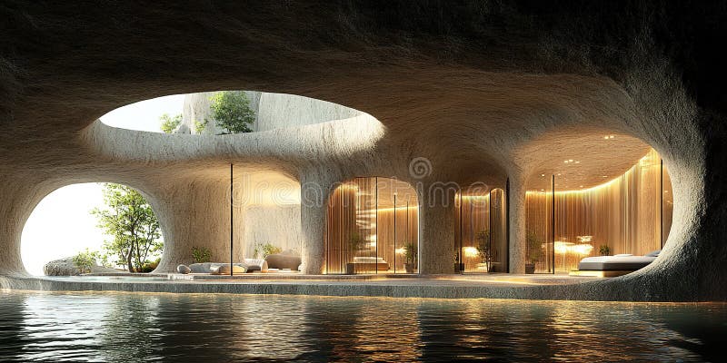 Modern Cave-inspired Architecture with a Calming Interior and Serene ...