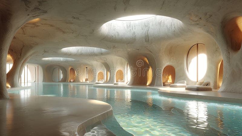 Modern Cave Pool stock illustration. Illustration of style - 337784764