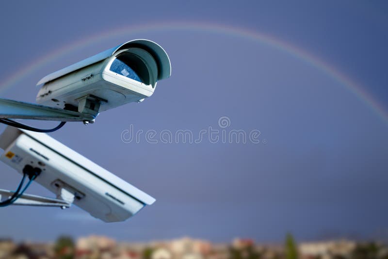 Modern CCTV Camera on the City Stock Photo - Image of protection ...