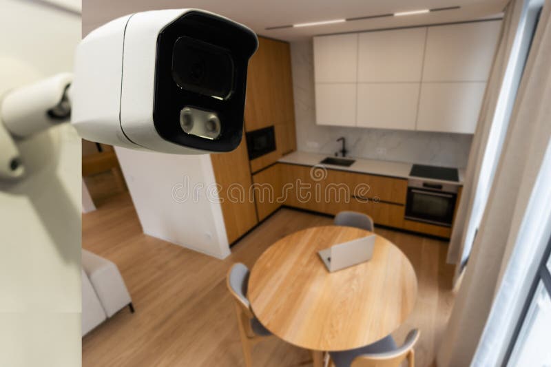 Modern CCTV Camera Installed in Entryway of Apartment Building Stock ...