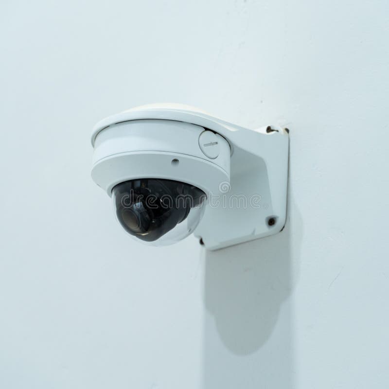 Modern CCTV Camera Installed on a Wall Stock Photo - Image of lamp ...