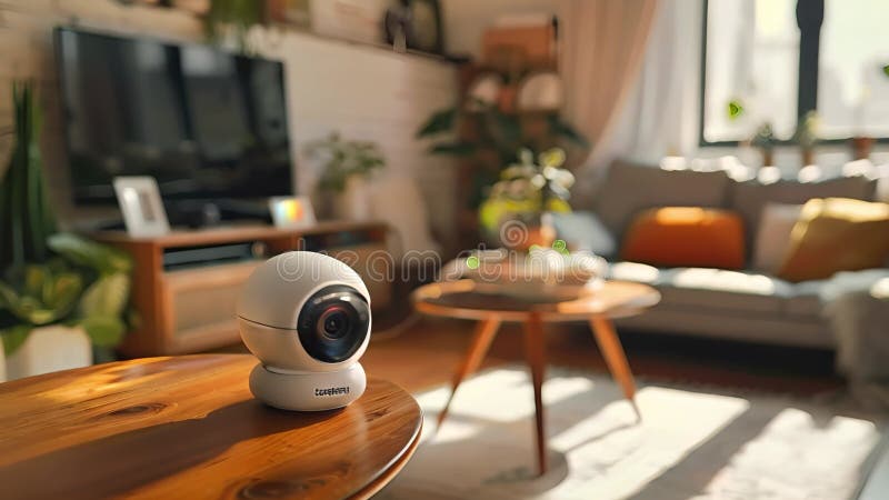Modern Cctv Camera in Living Room. Ip Security Home Camera. Smart Home ...