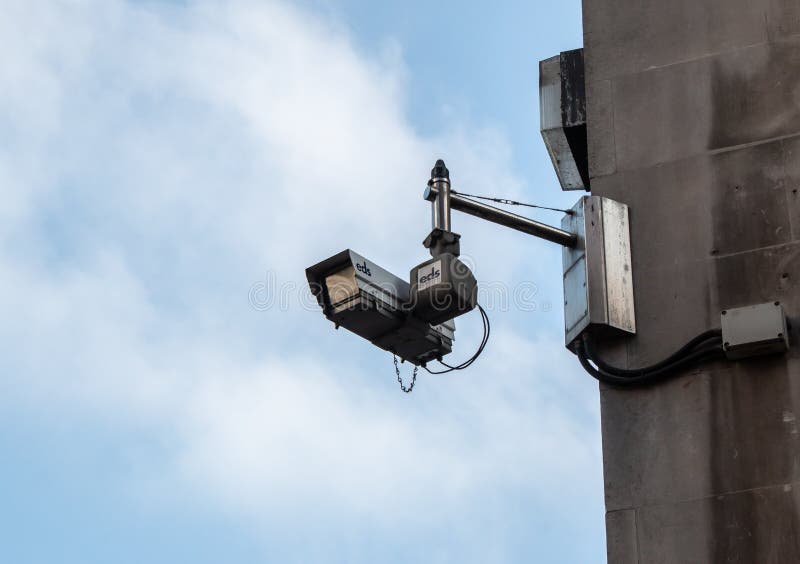 Modern CCTV camera editorial stock image. Image of surveillance - 132352269