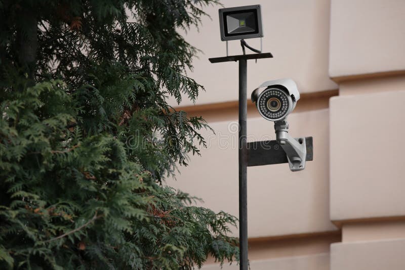 Modern CCTV Camera Outdoors Stock Photo - Image of city, monitoring ...