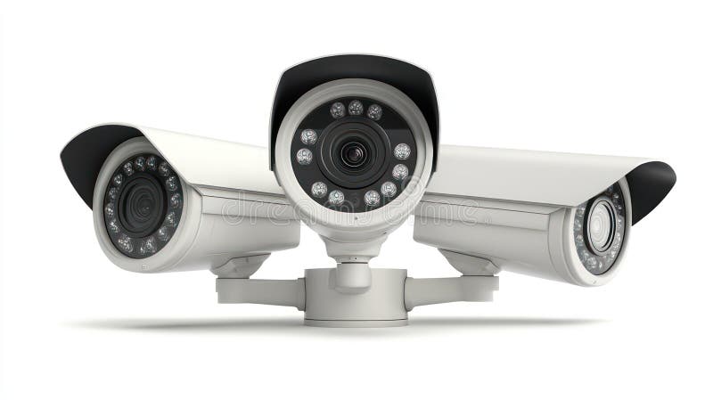 Modern Cctv Cameras Isolated on White Created with Generative AI ...