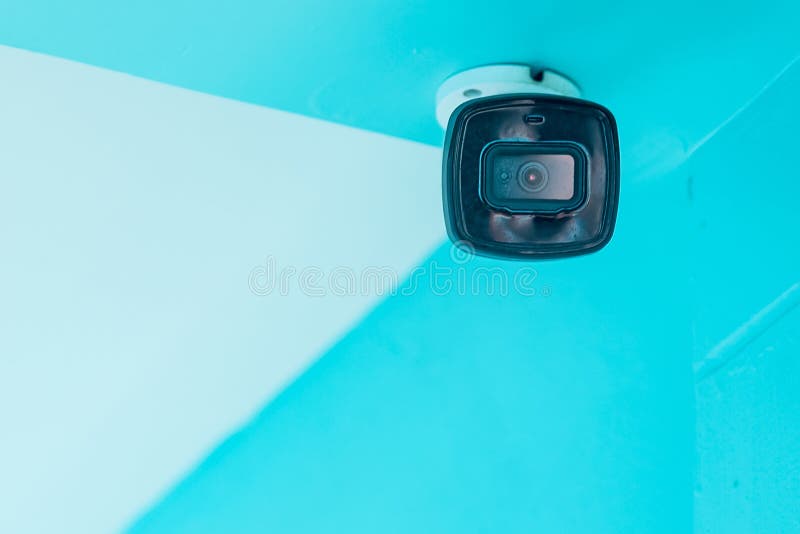 Modern CCTV Security Camera on Building Wall.Space for Text Stock Photo ...