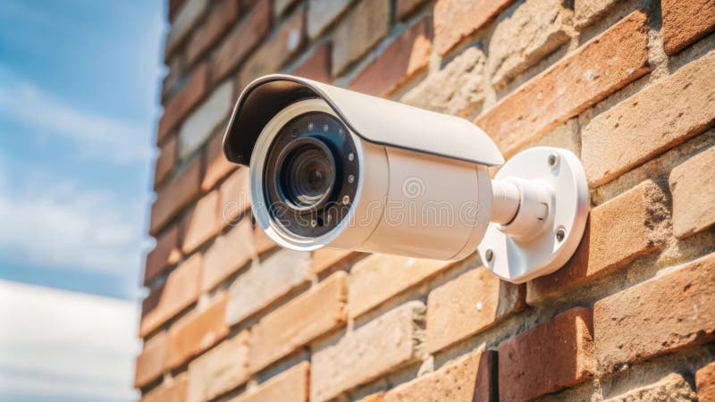 Modern Cctv Security Camera Mounted for Outdoor Surveillance on Brick ...