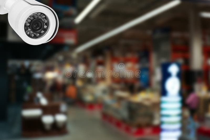 CCTV Security Camera in Shopping Mall. Guard Equipment Stock Image ...