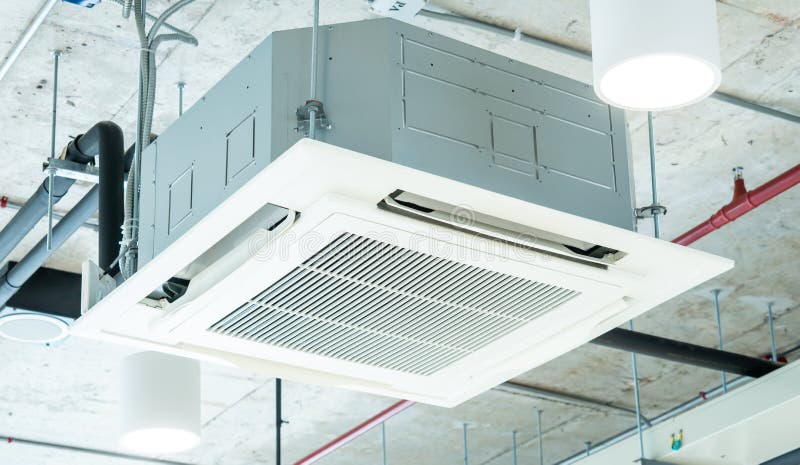 Modern Ceiling Air Conditioning System in Loft Office, Cassette Type ...