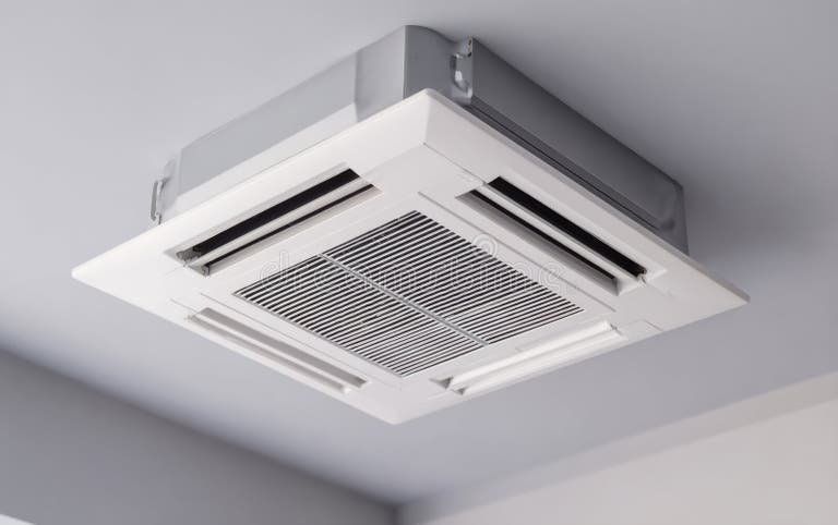 Modern Ceiling Air Conditioning Unit Installed in a Stylish Room for ...
