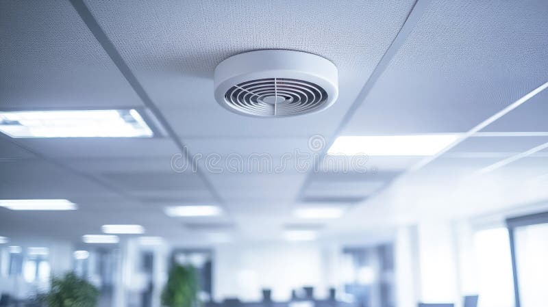 Modern Ceiling Air Vent in Bright Office Interior, Focus on Ventilation ...
