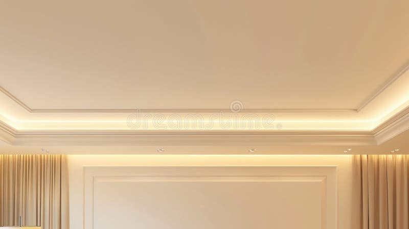 Modern Ceiling Design with Soft Ambient Lighting. Generative Ai Stock ...