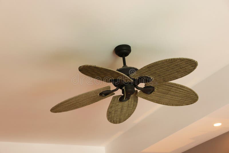 Modern Ceiling Fan Indoors, Low Angle View Stock Image - Image of cool ...