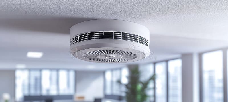 Modern Ceiling Fan in a Minimalist Office Efficient Cooling Solution ...