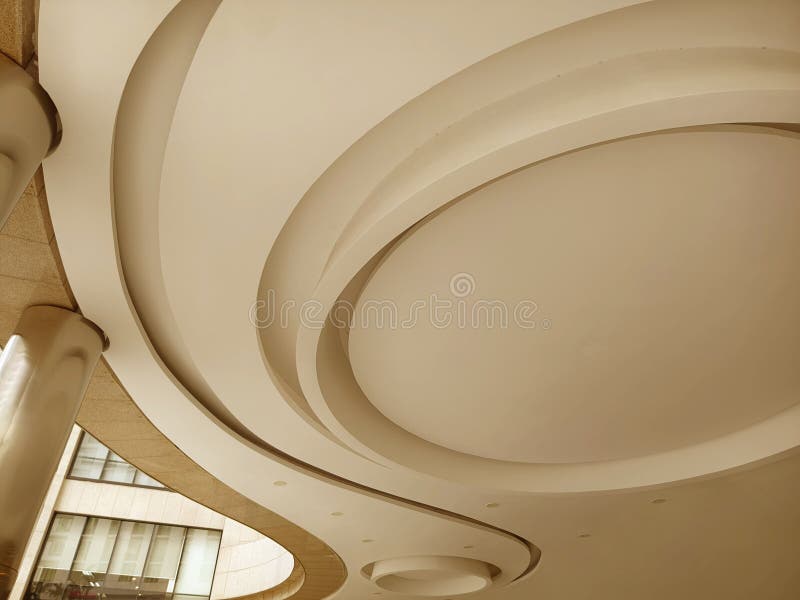 A Modern Ceiling that Features a Circular Design Stock Image - Image of ...