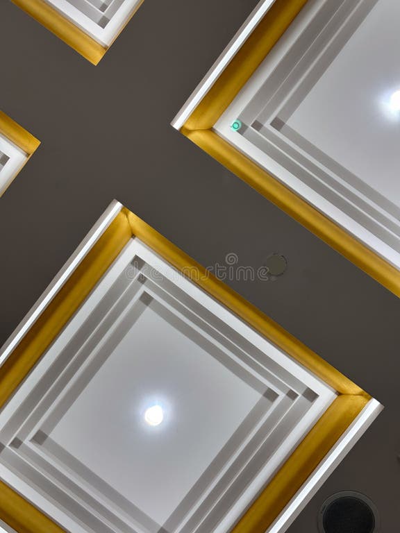 Modern Ceiling with Geometric Patterns Stock Photo - Image of abstract ...